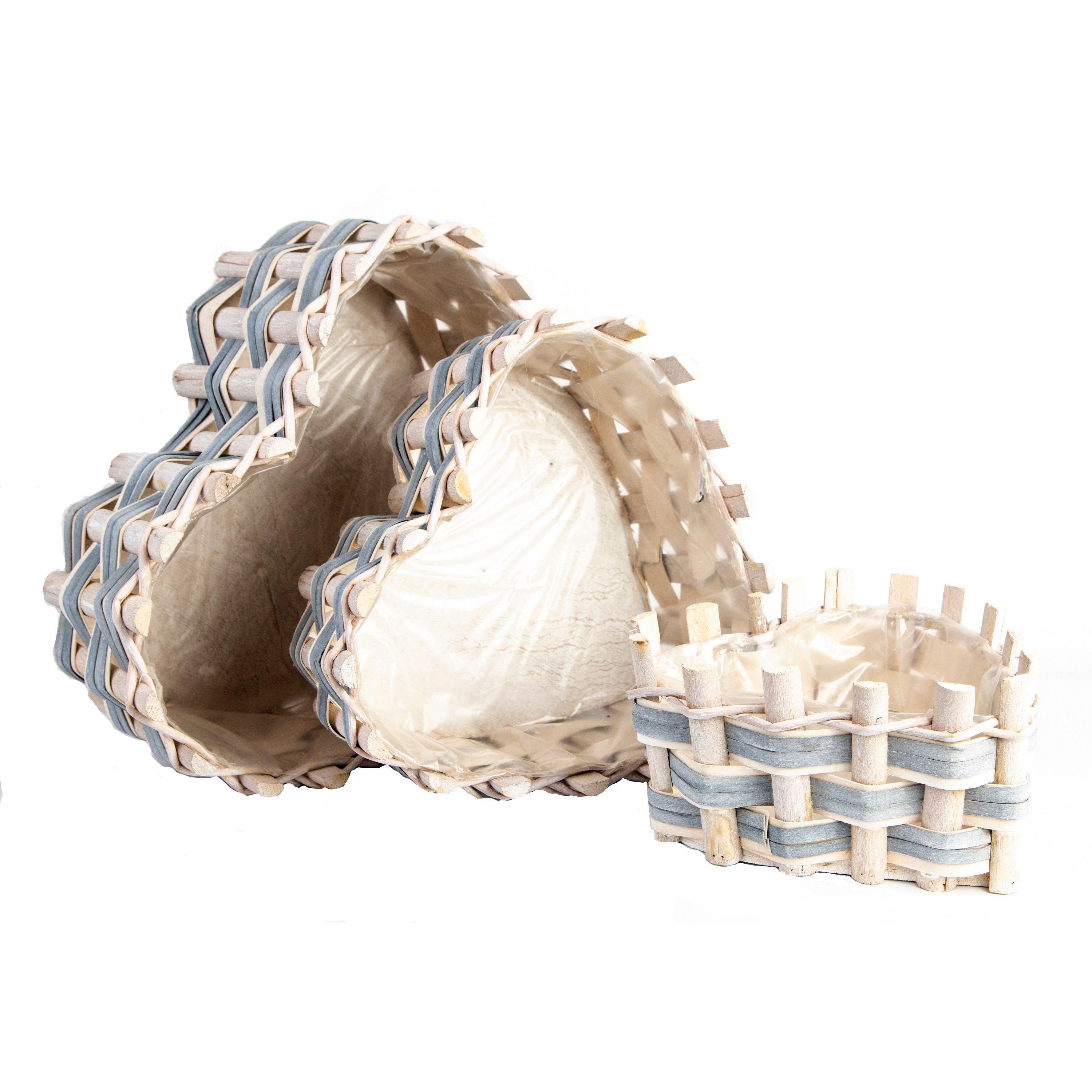 Gardener Select™ Heart Wood Weaved Planter Set - Greenhouse Megastore