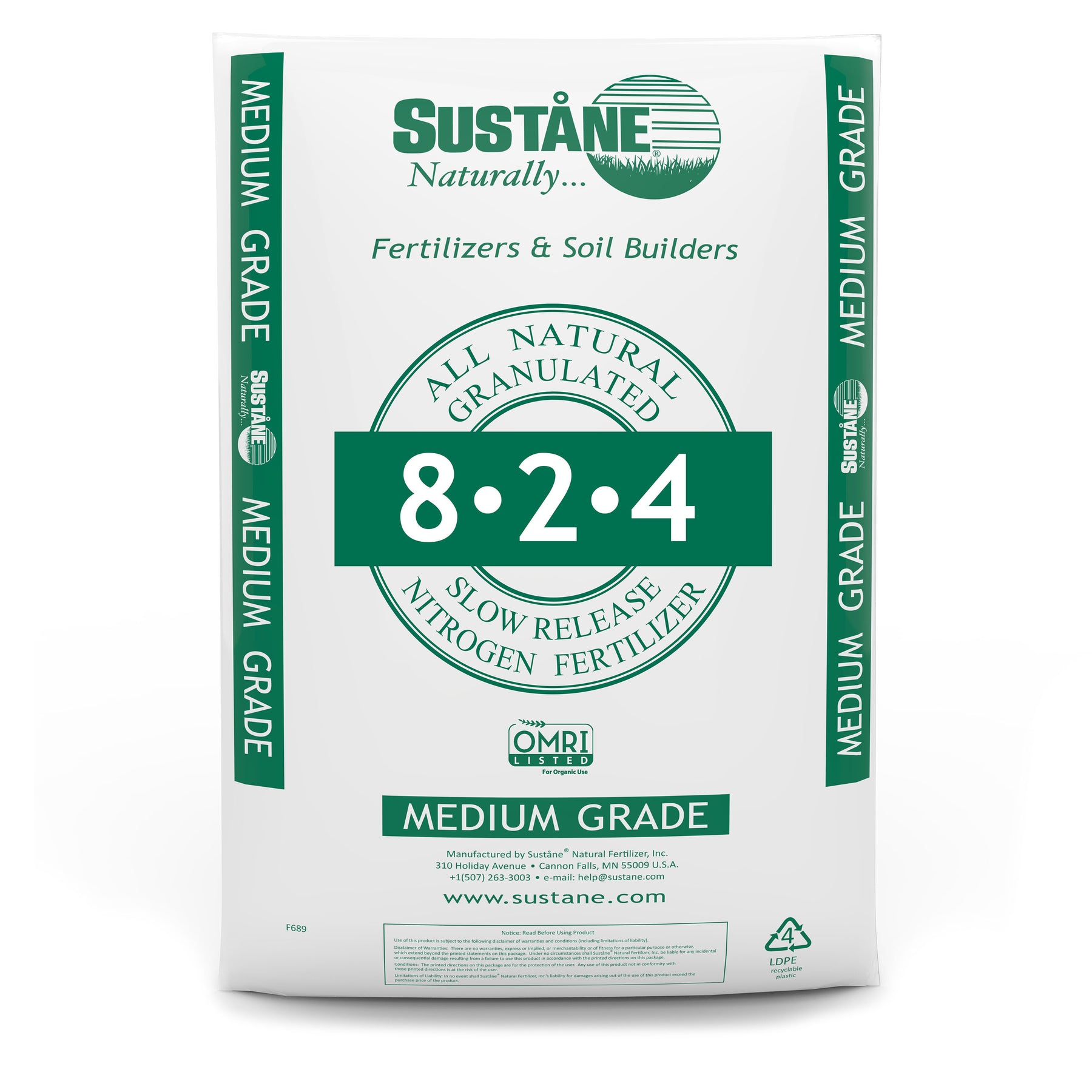 Sustane Fertilizer 8-2-4 All-Natural - Greenhouse Megastore