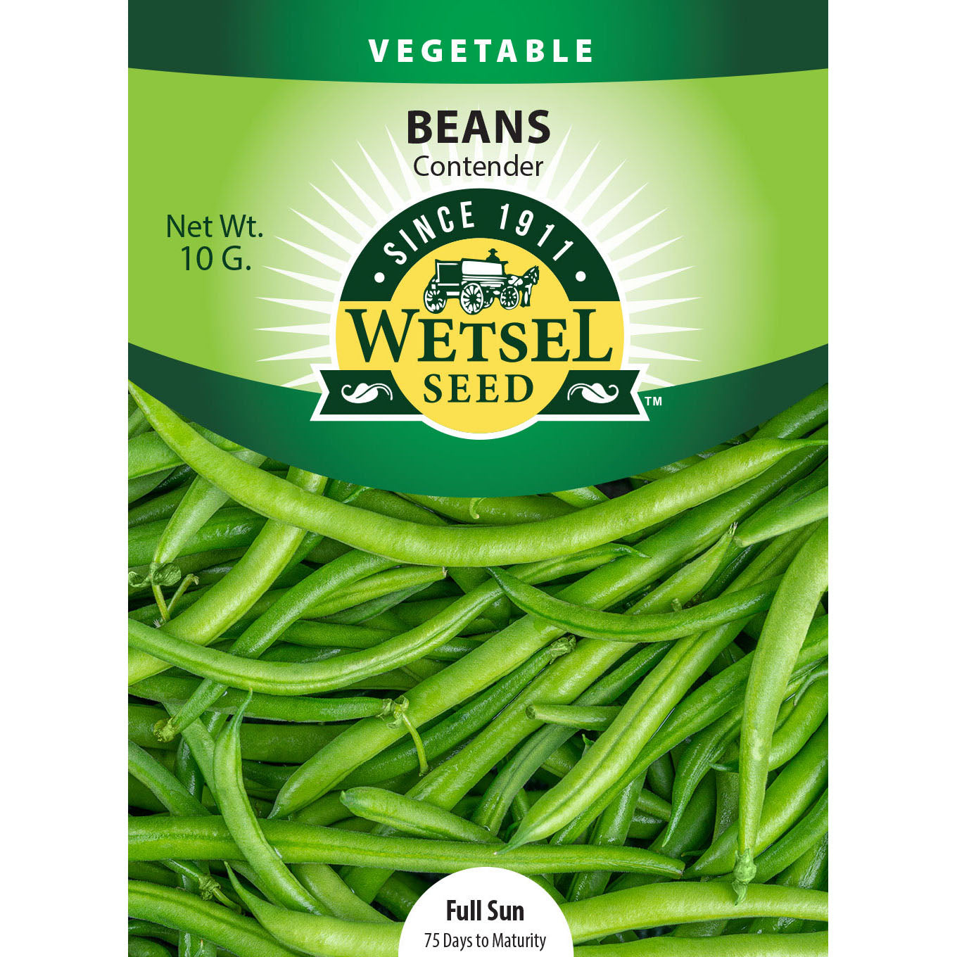 Wetsel Seed Contender Stringless Beans Seed - Greenhouse Megastore
