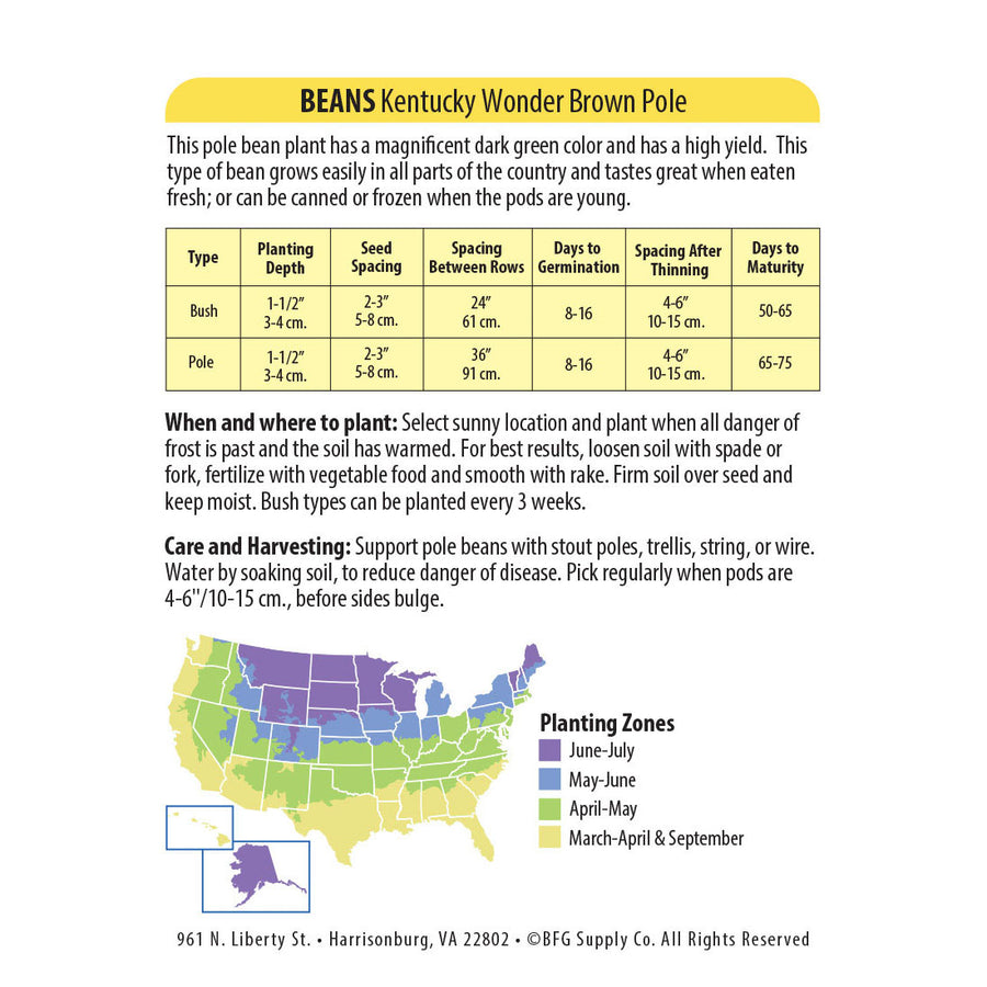 Wetsel Seed™ Garden Beans Kentucky Wonder Brown Pole Beans Seed ...