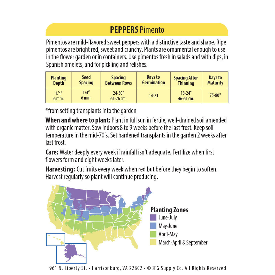 Wetsel Seed Pimento Pepper Seed - Greenhouse Megastore