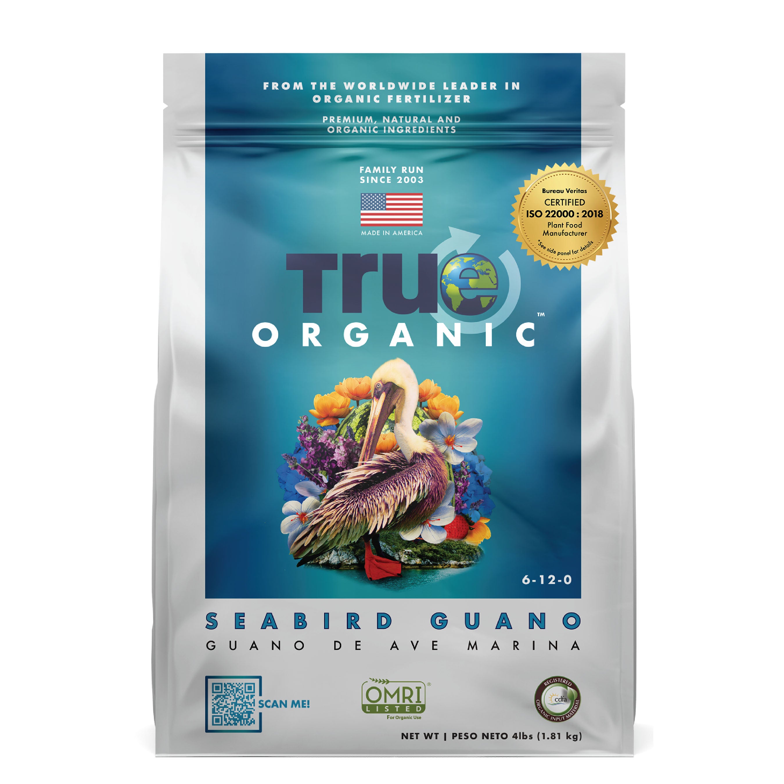 True Organic 4 lb. Bag Seabird Guano 6-12-0 – Greenhouse Megastore